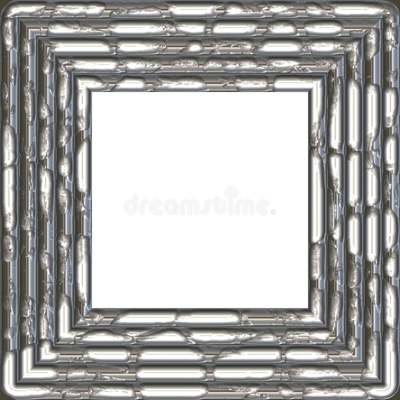 Square Metallic Frame with Ornament Stock Illustration - Illustration ...