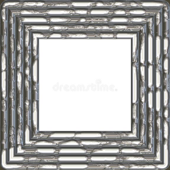Square Metallic Frame with Ornament Stock Illustration - Illustration ...