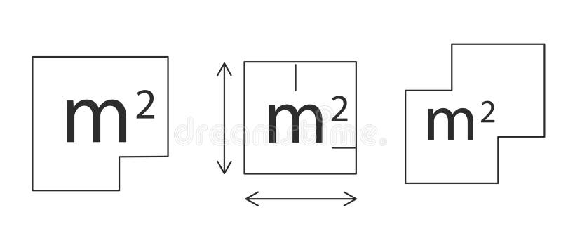 Square Meter Icon Line Quantity Area, M2 Measuring Area Sign Symbol ...