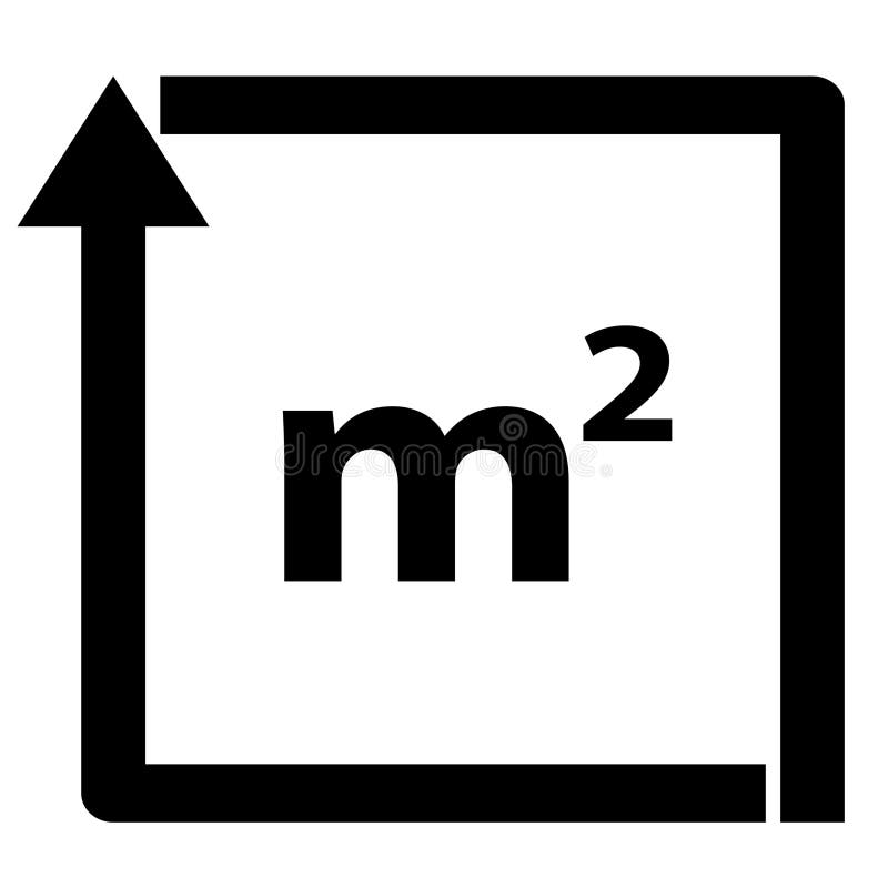 Square Meter Icon on White Background. M2 Sign. Measuring Land Area ...