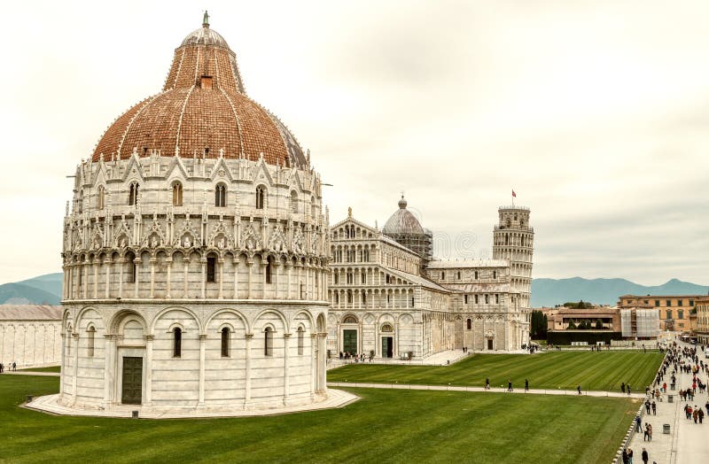 Square of Miracles, Pisa. Aerial View from Ancient City Walls Stock ...