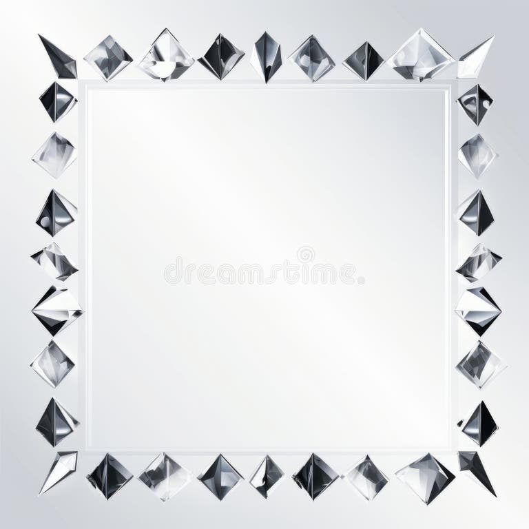 A Square Mirror Frame with Diamonds on it Stock Illustration ...