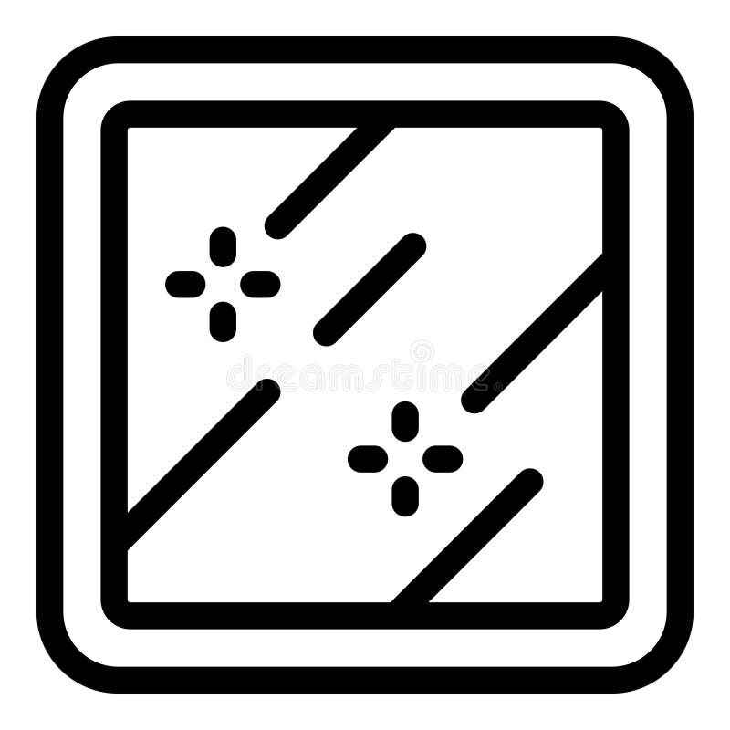 Square Mirror Reflecting Light Rays Icon Outline Stock Vector ...