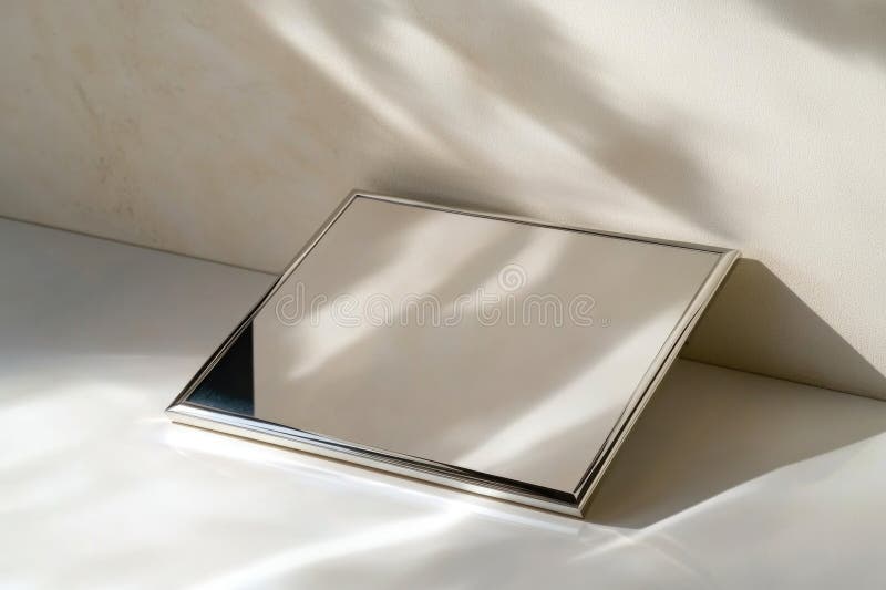 Square Mirror with Reflections on Sunlit Surface Stock Image - Image of ...