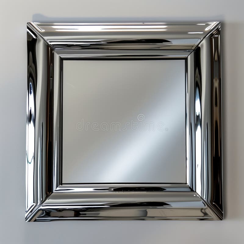 A Square Mirrored Chrome Frame with Rounded Bevel Stock Illustration ...