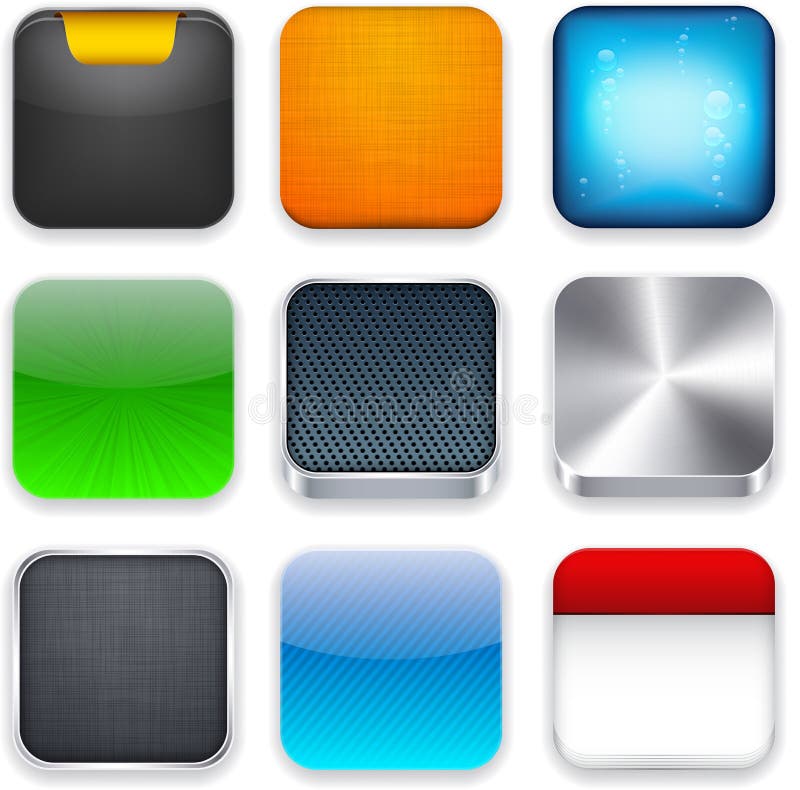 Square Modern App Template Icons. Stock Vector - Illustration of ...