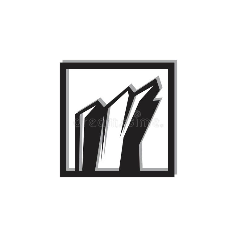 Square Modern Cliff Black Grey Logo Symbol Icon Stock Vector ...