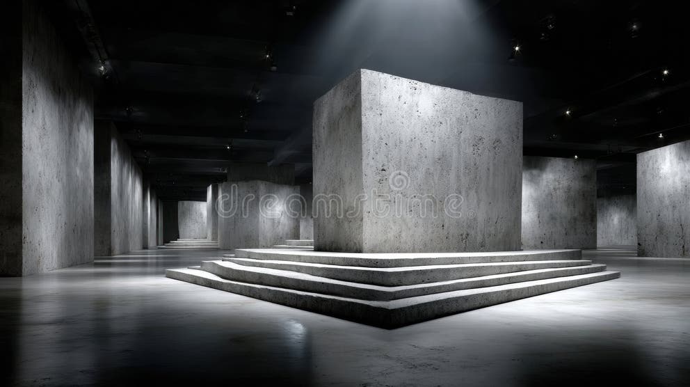 Square Monolith with Floating Base Stock Illustration - Illustration of ...