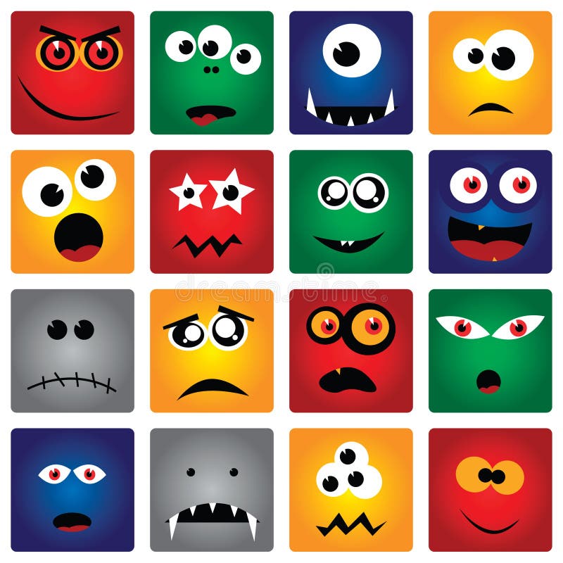 Cute cartoon monsters stock vector. Illustration of sitting - 15812142