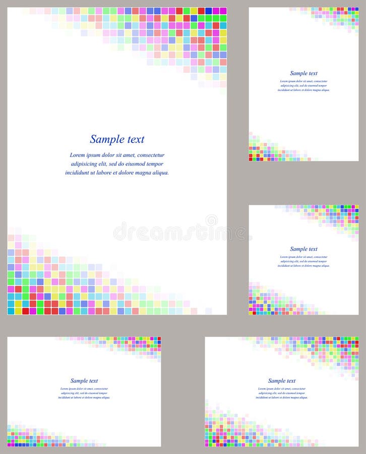 Square Mosaic Page Corner Design Template Set Stock Vector ...