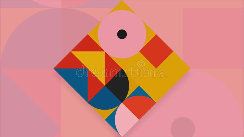 Square with Moving Geometric Shapes. Motion. Stylish Animation with ...