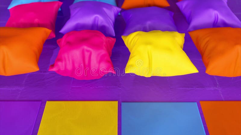 Square Multi-colored Symmetrical Pieces of Fabric are Inflated and ...