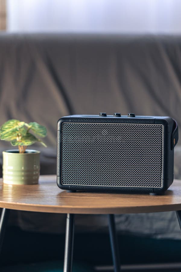 Square Music Speaker Close-up in the Interior of the Room. Stock Photo ...