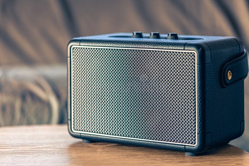 Square Music Speaker Close-up in the Interior of the Room. Stock Photo ...