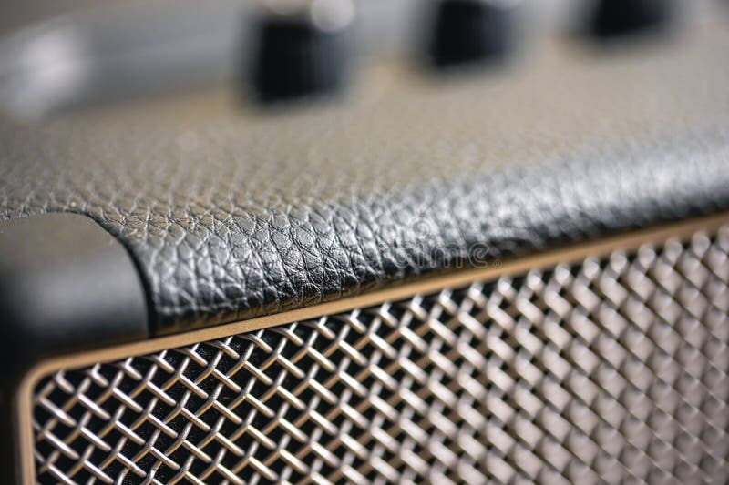 Square Music Speaker, Control Knobs, Close-up Details. Stock Photo ...