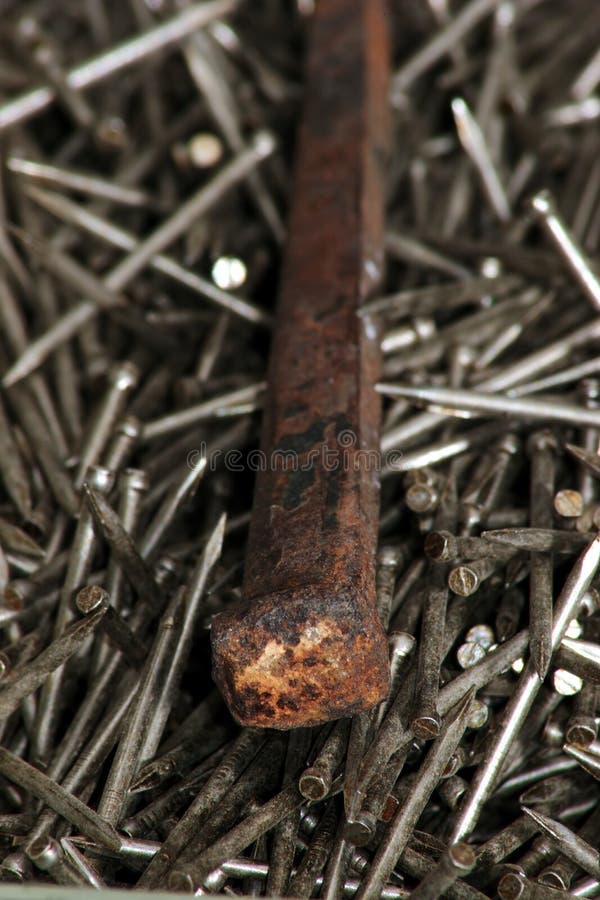 Square nail stock photo. Image of tools, rusty, construction - 82578