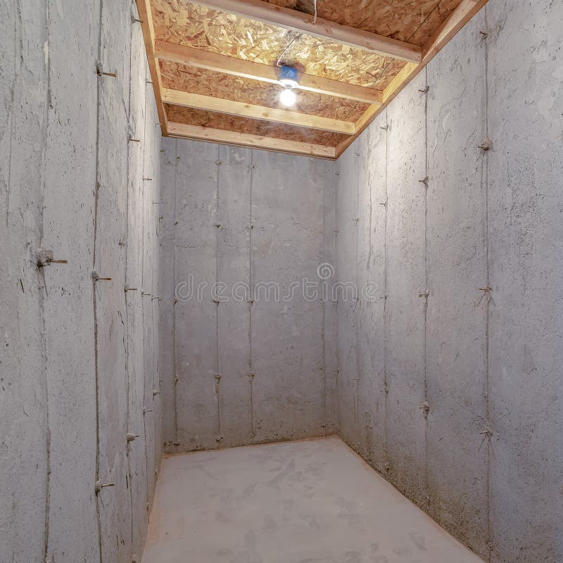 Square Narrow Corridor or Room in New Built House Stock Photo - Image ...