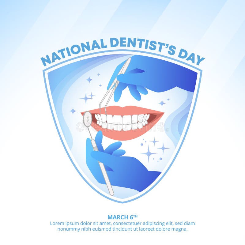 Square National Dentist S Day Background with Dentist S Hands and Teeth ...