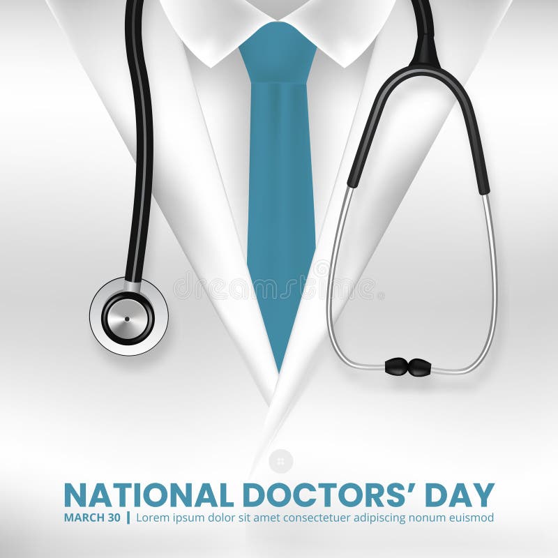 Square National Doctors Day Background with a Doctor Suit and ...