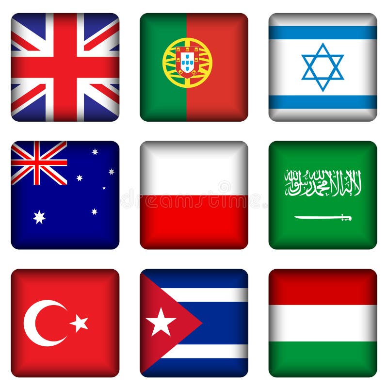 Flags square icon set 4 stock vector. Illustration of bulgaria - 6641615