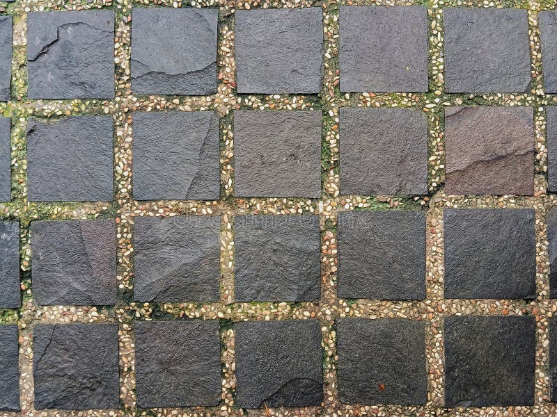 Square Natural Stone Tiles Pattern for Walkway Stock Photo - Image of ...