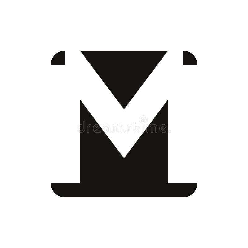 Square Negative Space Letter M Logo Design Concept Isolated on White ...