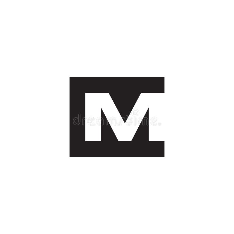 M Letter Logo Design Template Negative Space Style Stock Illustrations ...