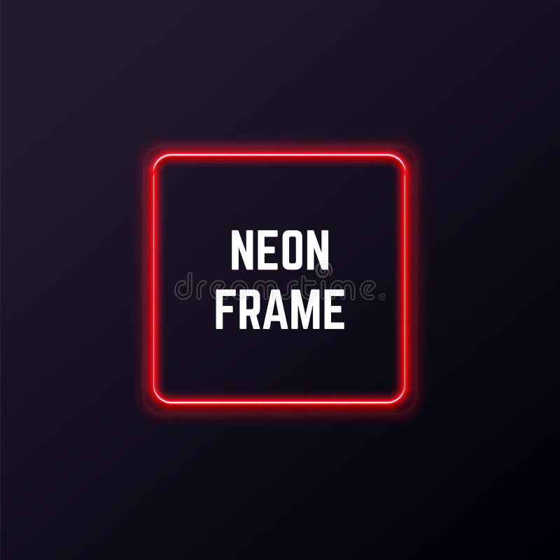 Square Neon Frames. Fluorescent Outline Border Stock Vector ...