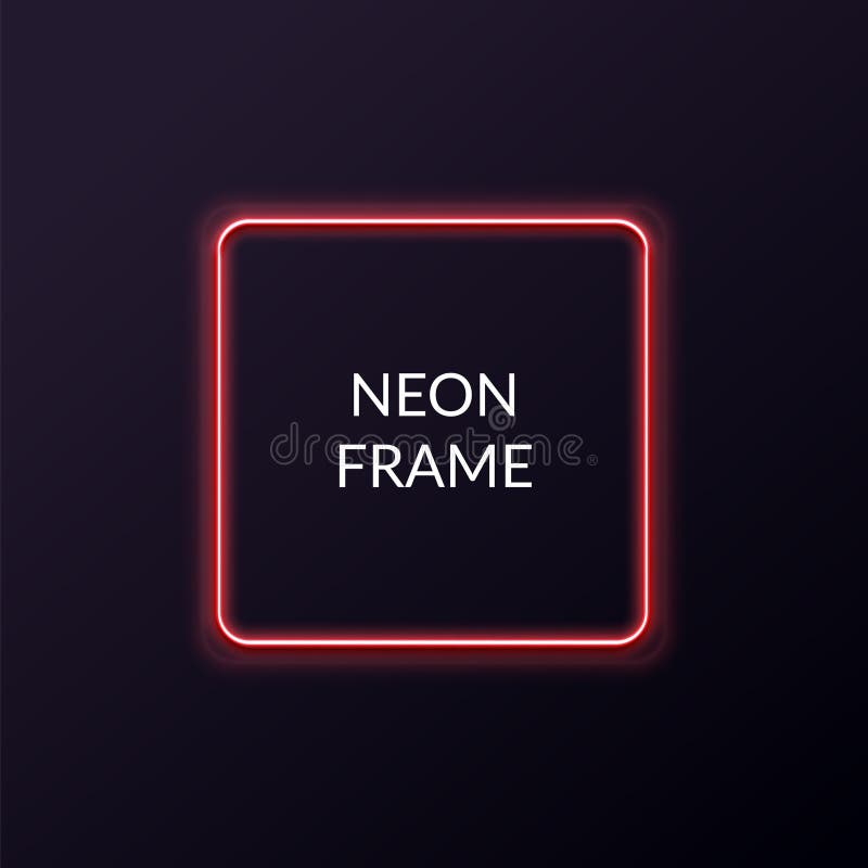 Square Neon Frames. Fluorescent Outline Border Stock Vector ...