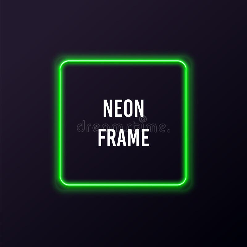 Square Neon Frames. Fluorescent Outline Border Stock Vector ...