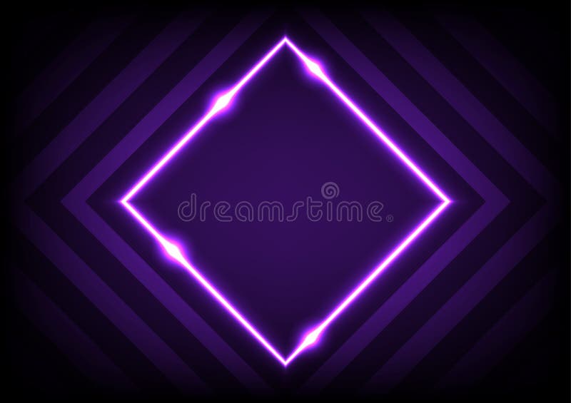 Square Neon Light Line Dynamic Pattern Purple Presentation Background ...