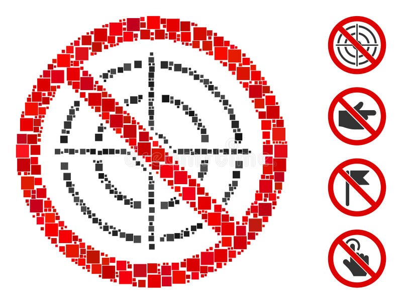 Square No Aim Icon Vector Mosaic Stock Vector - Illustration of ...