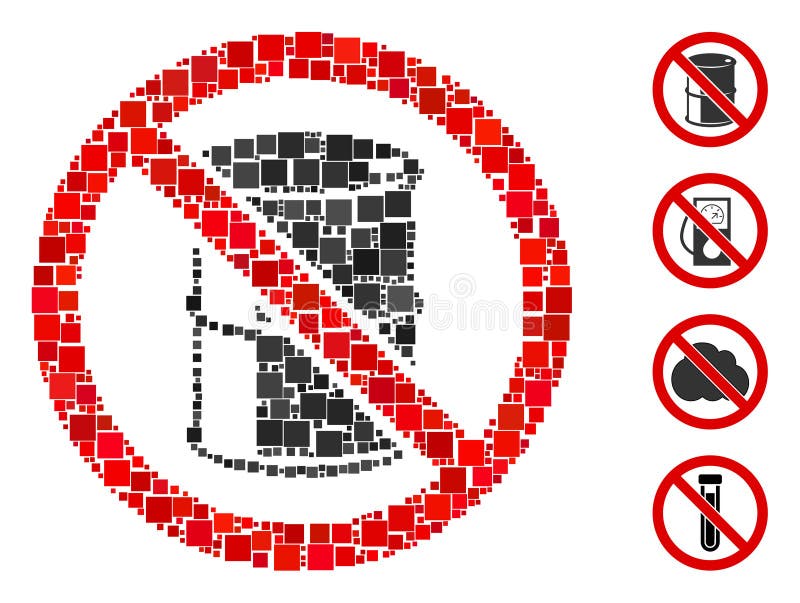 Square No Barrel Icon Vector Collage Stock Vector - Illustration of ...