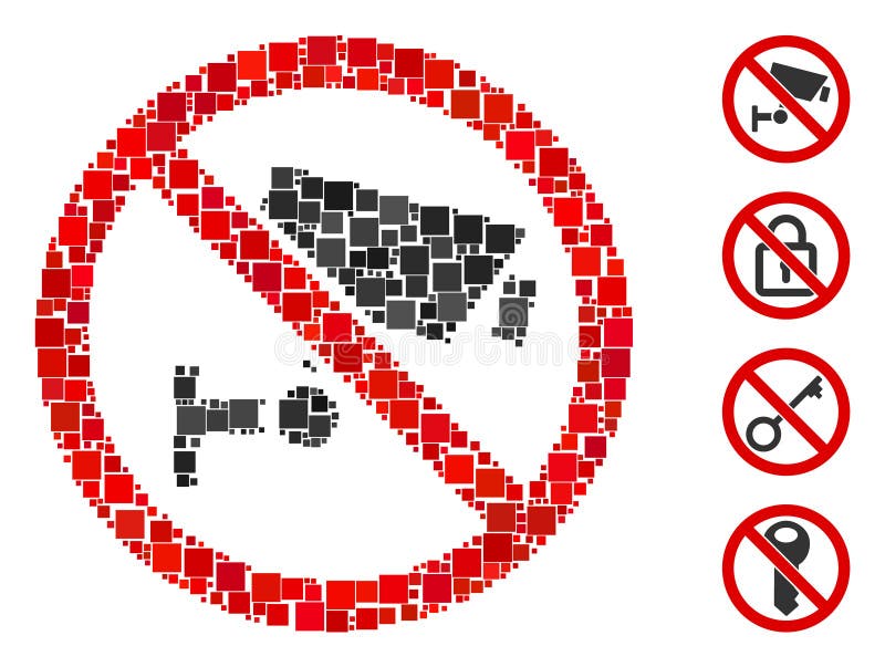 No CCTV Watching Icon with Textured Top Secret Stamp Stock Illustration ...
