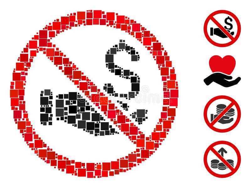 Square No Donation Icon Vector Collage Stock Vector - Illustration of ...