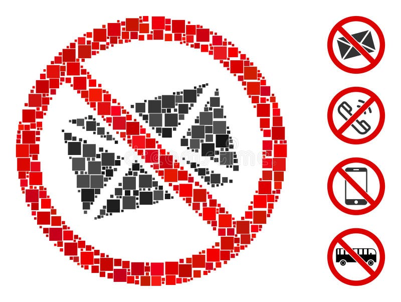 Square No Mail Icon Vector Collage Stock Vector - Illustration of ...