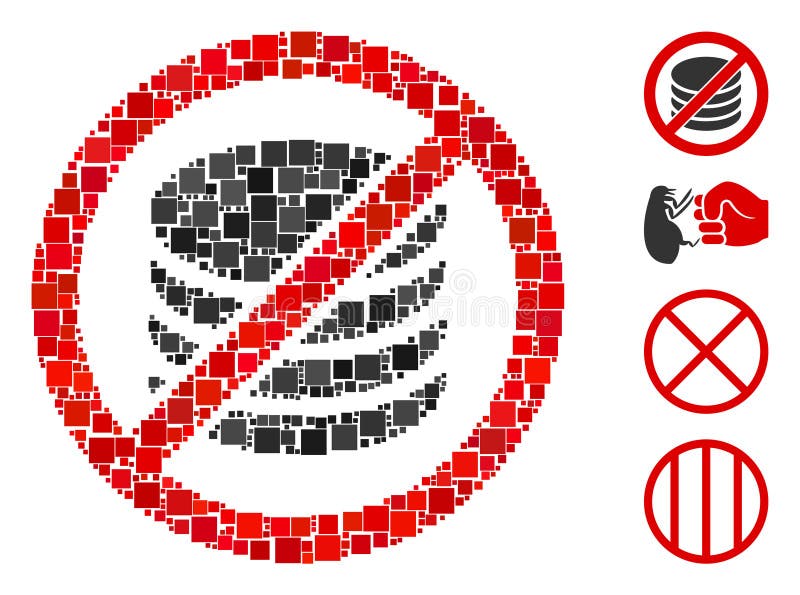 Square No Payment Icon Vector Mosaic Stock Vector - Illustration of ...