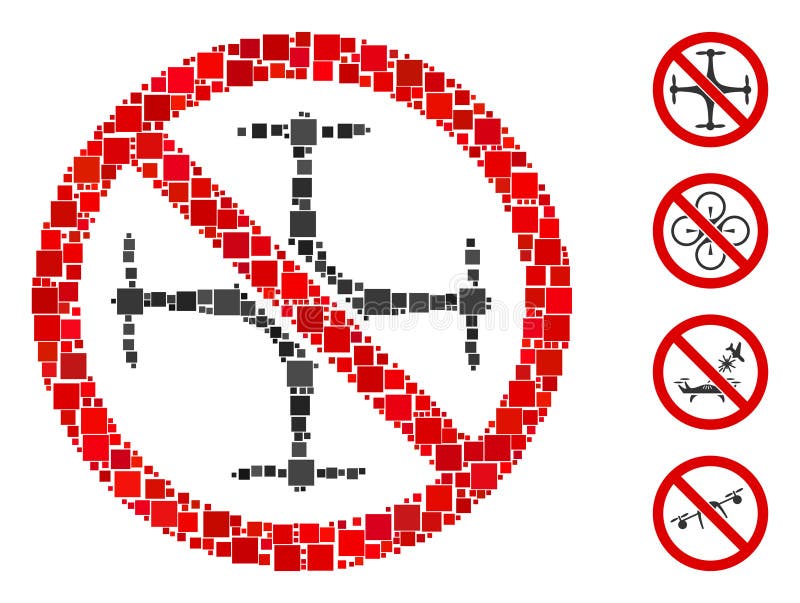 Square No Quadrocopter Icon Vector Mosaic Stock Vector - Illustration ...