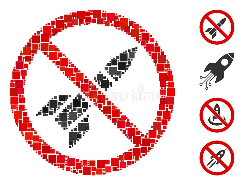 Square No Rockets Icon Vector Collage Stock Vector - Illustration of ...