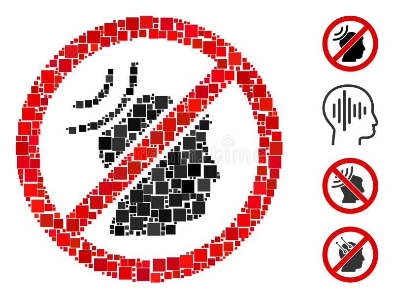 Square No Telepathy Waves Icon Vector Mosaic Stock Vector ...