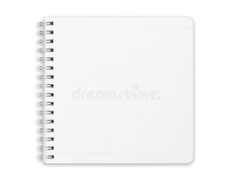 Square Notebook Isolated on White. Stock Image - Image of memo, white ...