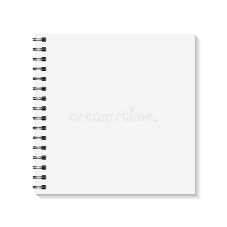 Square Notebook Mockup. Empty Pages Book with Binder Metal Spiral ... Square Notebook Mockup. Empty Pages Book with Binder Metal Spiral ...