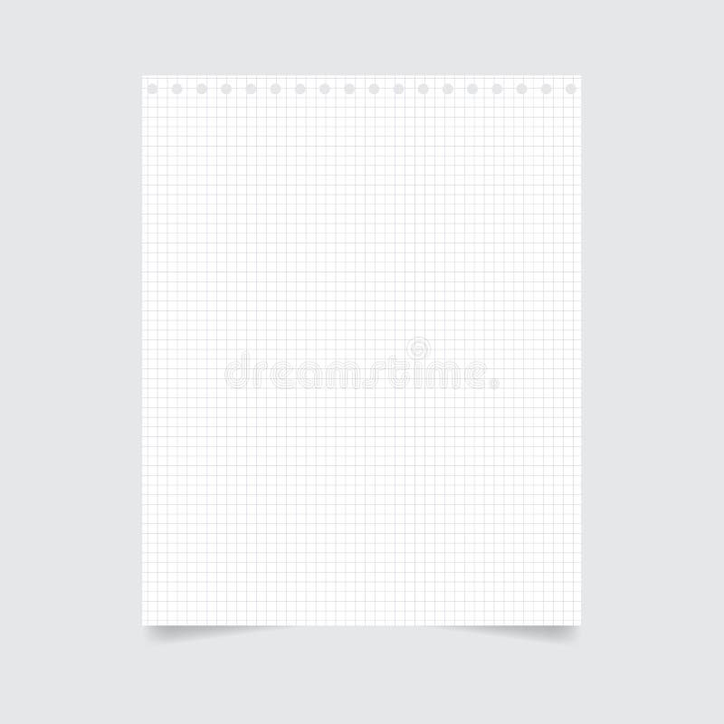 Square Notepad Sheet with Holes on a Gray Background . Stock Vector ...