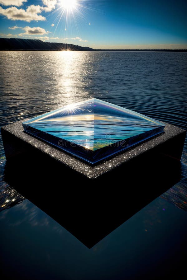 A Square Object Floating on Top of a Body of Water. Generative AI Stock ...