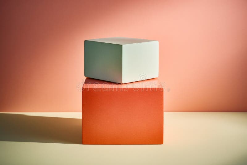 Square Object Sitting on Top of Block of Orange. Generative AI Stock ...