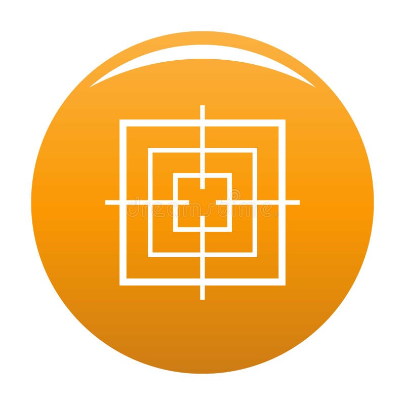 Square Objective Icon Vector Orange Stock Vector - Illustration of ...