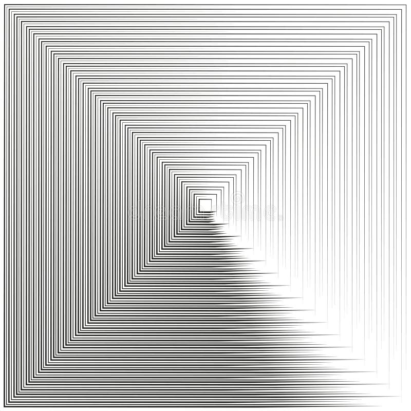 Square Optical Illusion Vector. Black and White Concentric Lines ...