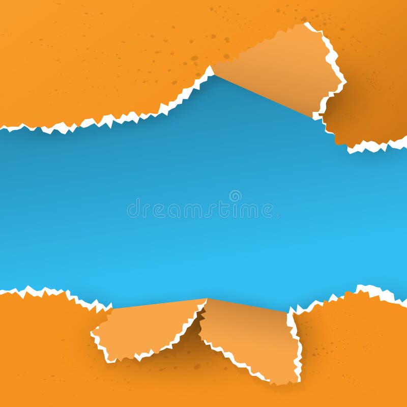 Square Orange Paper Tear with Blue Copy Space Stock Vector ...
