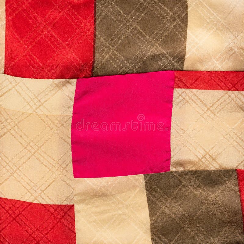 Square Ornament on Hand-sewn Patchwork Cloth Stock Photo - Image of ...