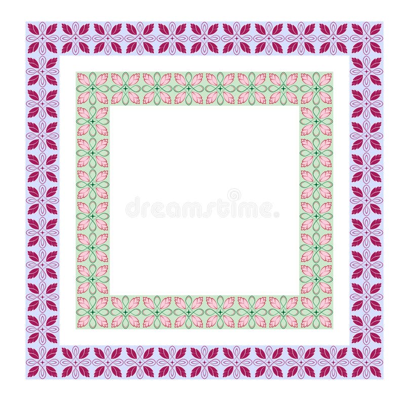 Square Ornate Color Frames. Stock Vector - Illustration of color ...